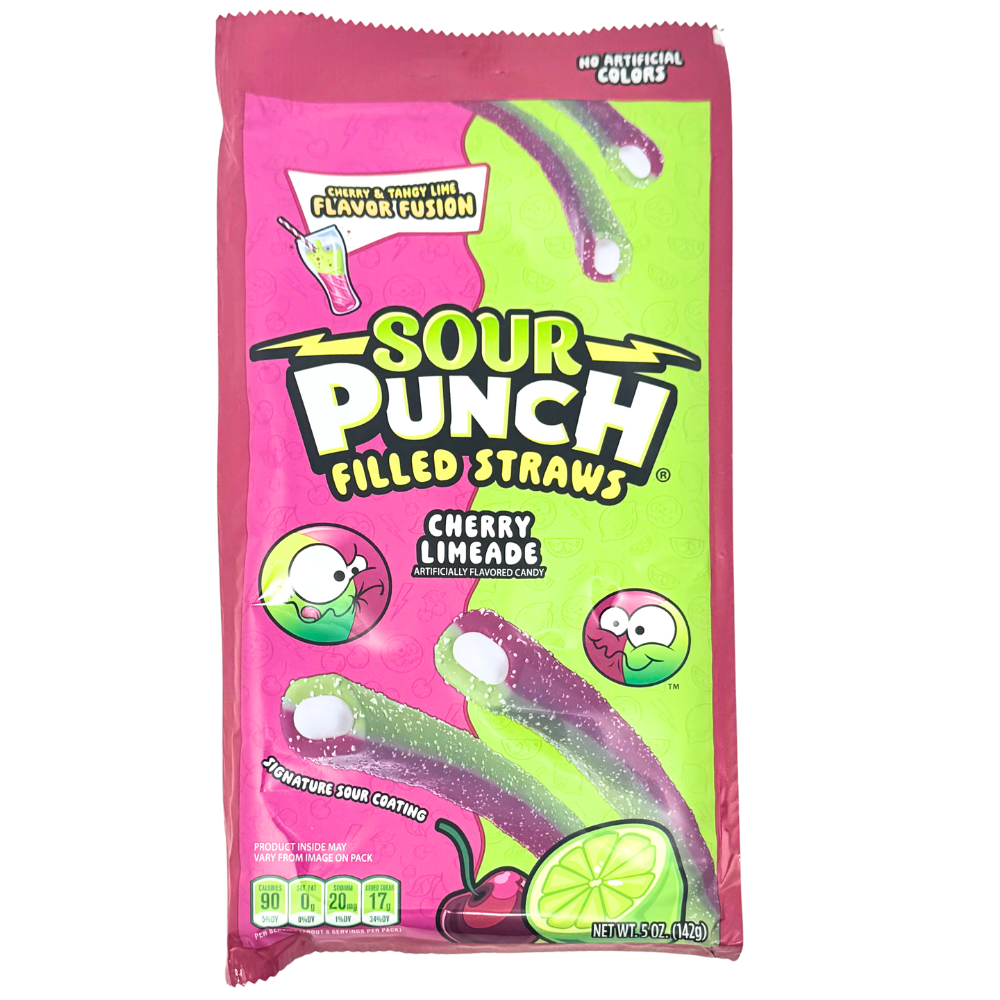 Sour Punch Filled Straws Cherry Limeade - 5oz | Candy Funhouse – Candy ...