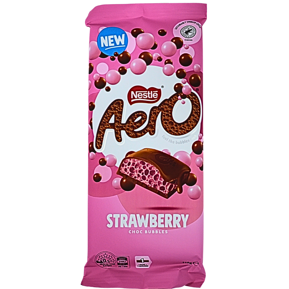 Aero Strawberry Block (Aus) - 118g | Candy Funhouse – Candy Funhouse CA