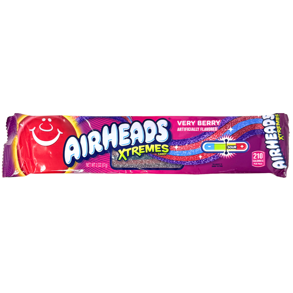 Airheads Xtremes Sour Belts Very Berry - 2oz | Candy Funhouse – Candy ...