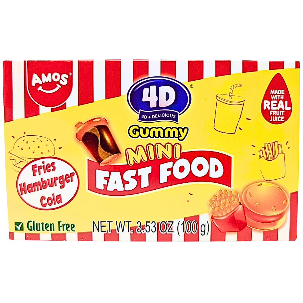 Amos 4D Mini Fast Food Gummy - 100g | Candy Funhouse – Candy Funhouse CA