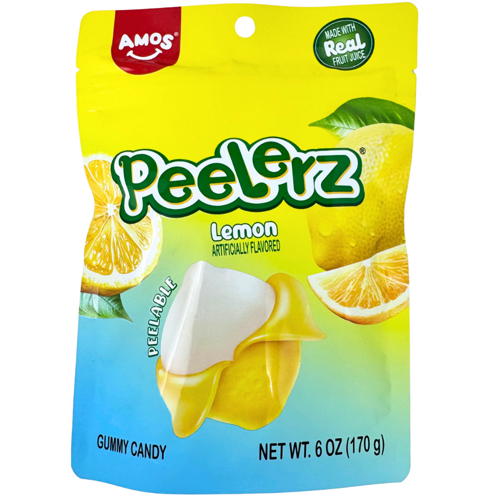 Amos Peelerz Gummy Lemon - 6oz | Candy Funhouse – Candy Funhouse CA