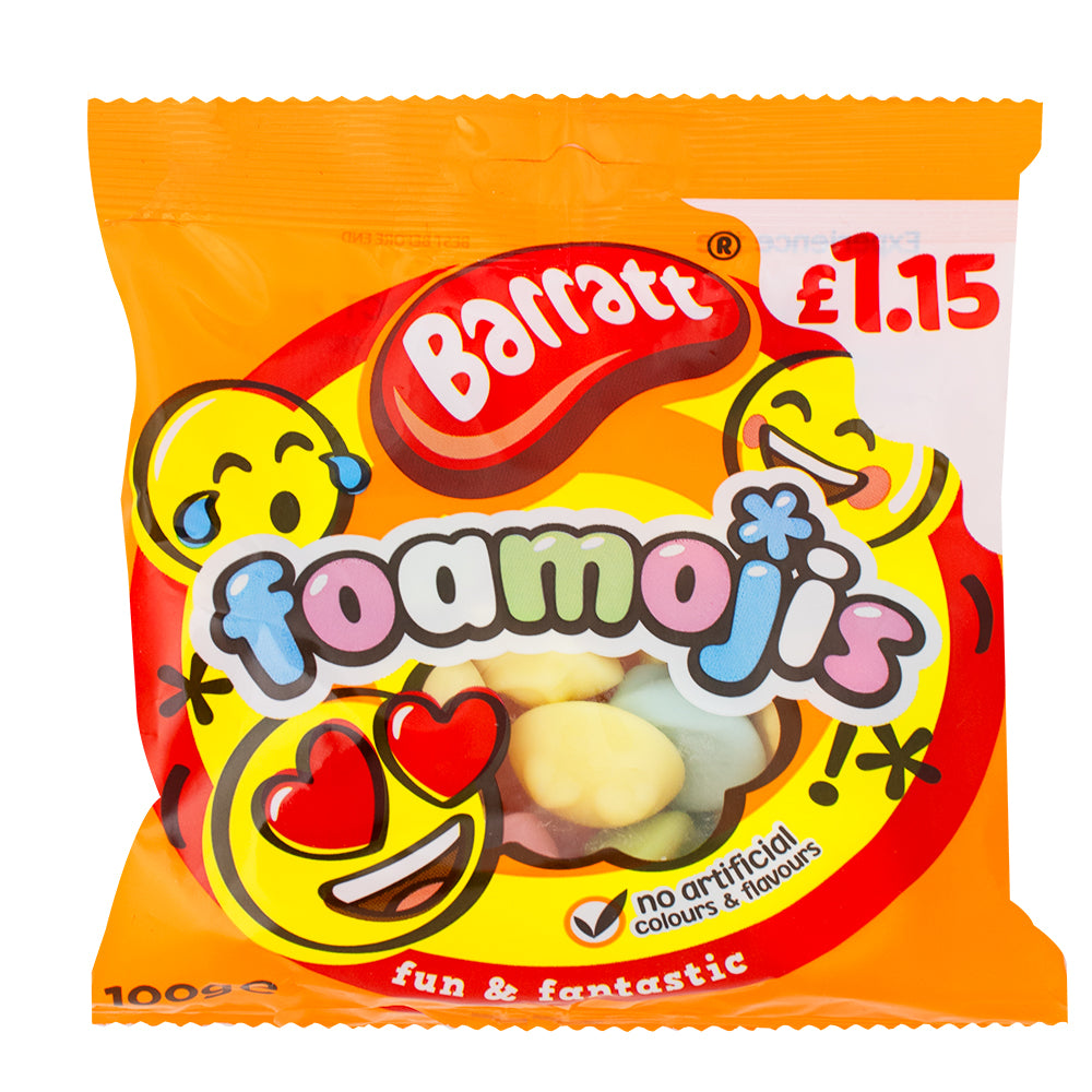 Barratt Foamojis Fun & Fantastics (UK) - 100g | Candy Funhouse – Candy ...