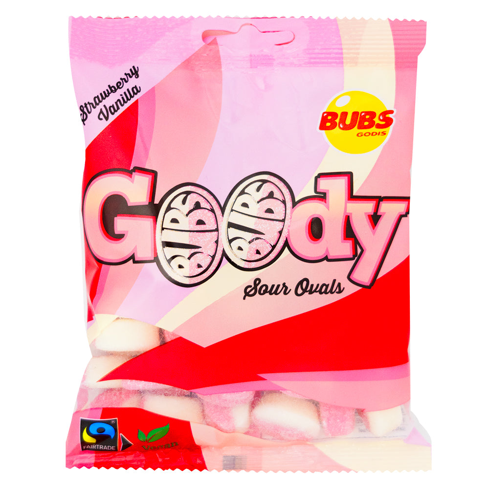 Bubs Strawberry & Vanilla Sour Ovals (Sweden) - 90g | Candy Funhouse ...