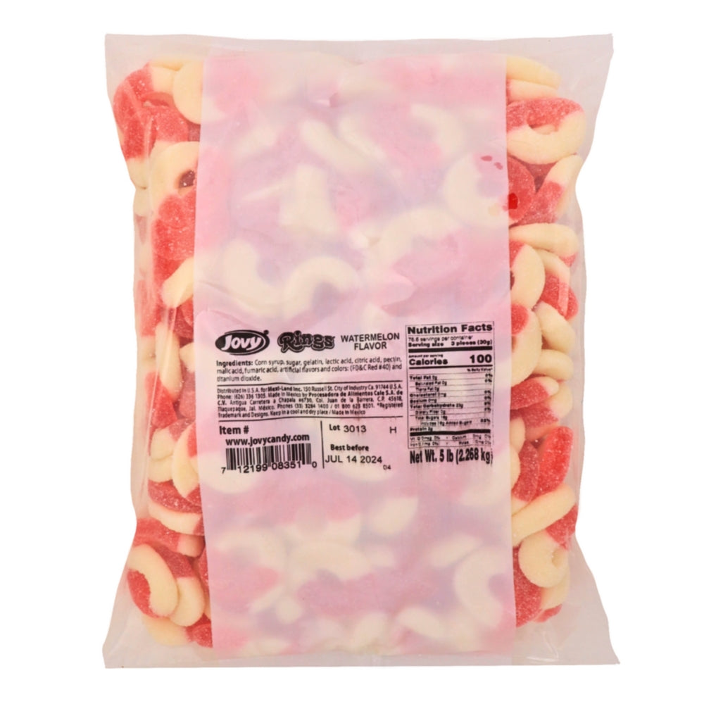 Jovy Gummy Rings Watermelon | Bulk Candy | Candy Funhouse – Candy ...