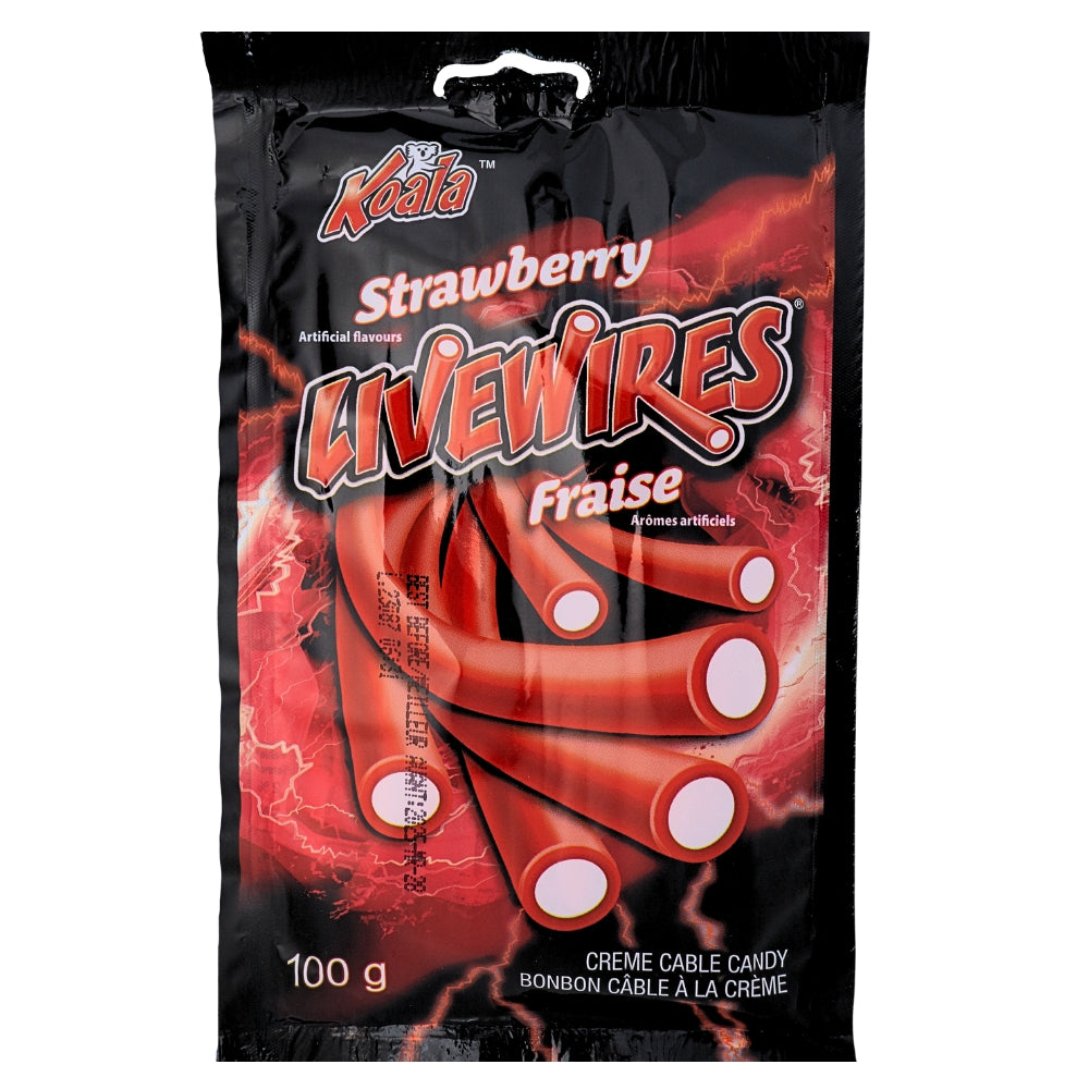 Koala Livewires Strawberry Cream Cables Candy-100 g – Candy Funhouse CA