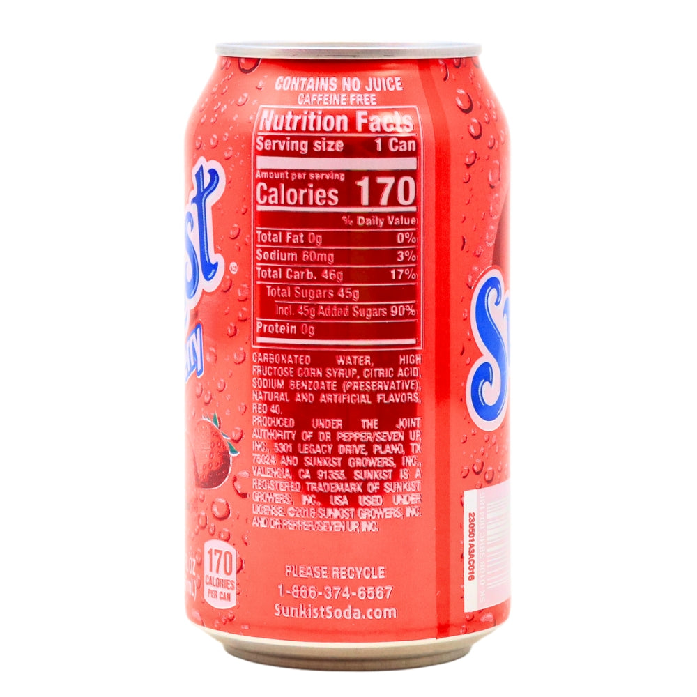 Sunkist Strawberry Soda 355ml | Candy Funhouse