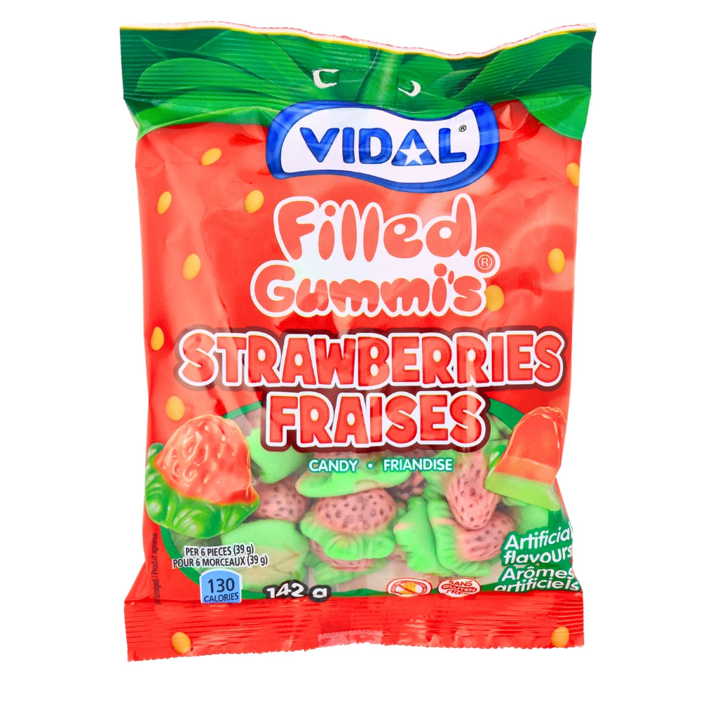 Vidal Strawberries Filled Gummy Candy | Made in Spain – Candy Funhouse CA