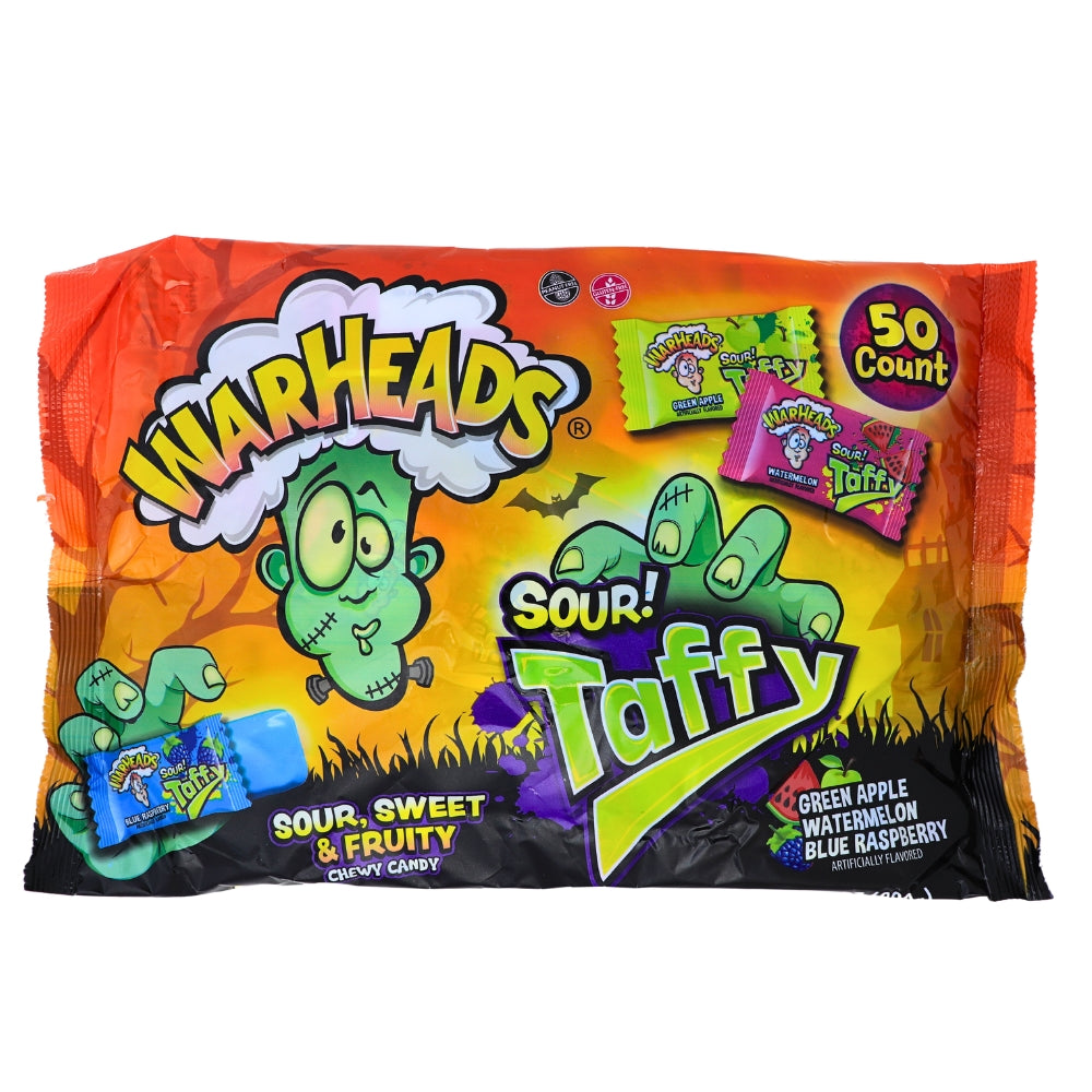 Warheads Taffy 50ct - 10.58oz | Candy Funhouse – Candy Funhouse CA