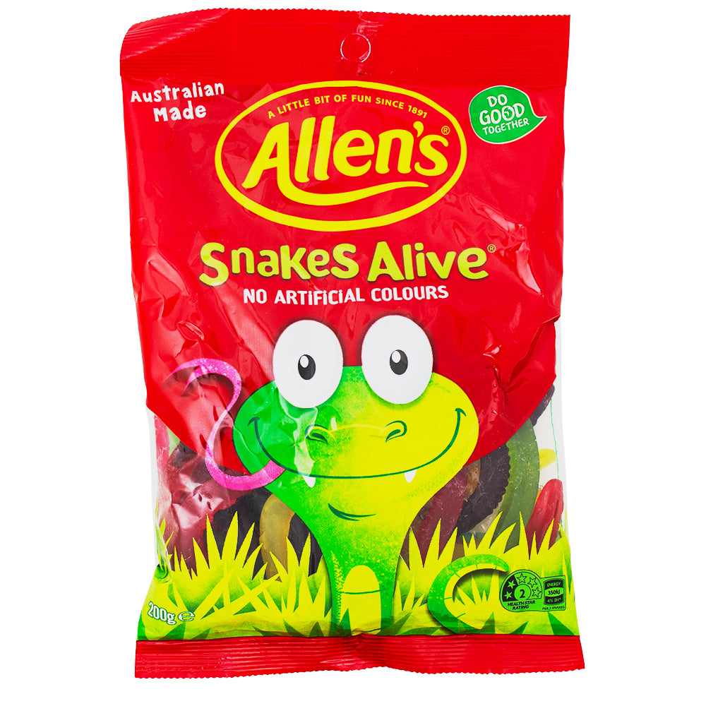 Allen's Snakes Alive Gummy Candy - 200g (Aus) | Candy Funhouse – Candy ...