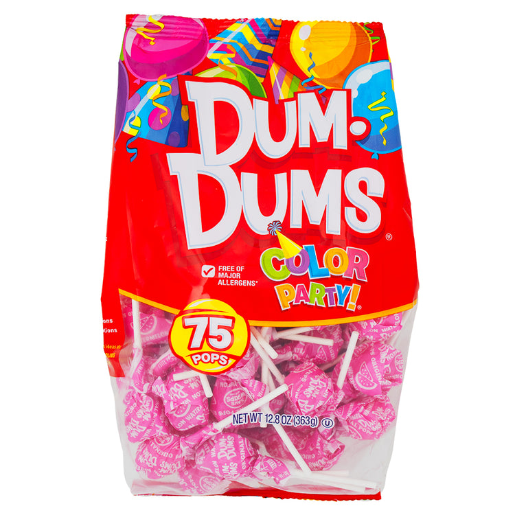 Dum Dums Color Party Hot Pink Watermelon Lollipops | Bulk Candy – Candy ...