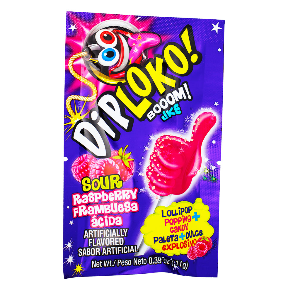 Dip Loko Sour Raspberry with Popping Candy | Candy Funhouse – Candy ...