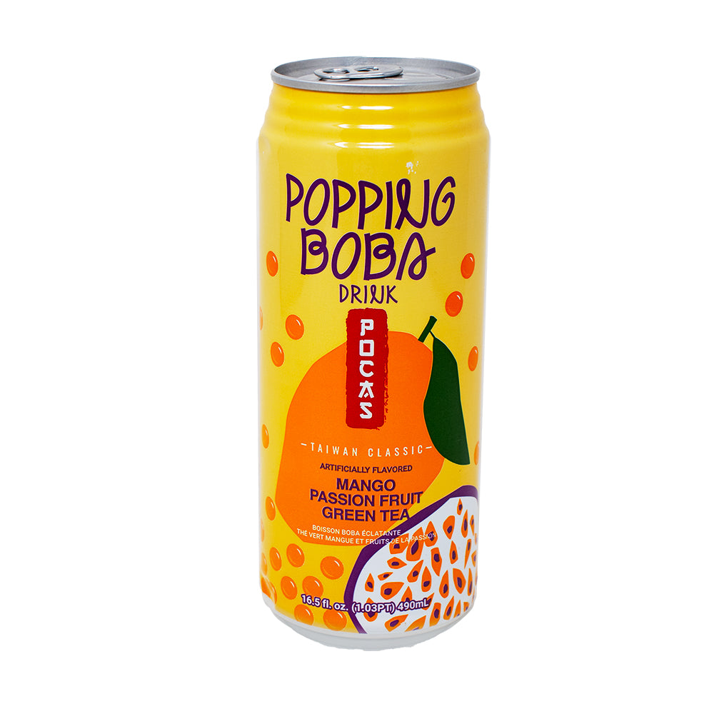 Popping Boba Mango Passion Fruit Green Tea Drink - 16.5oz | Candy ...