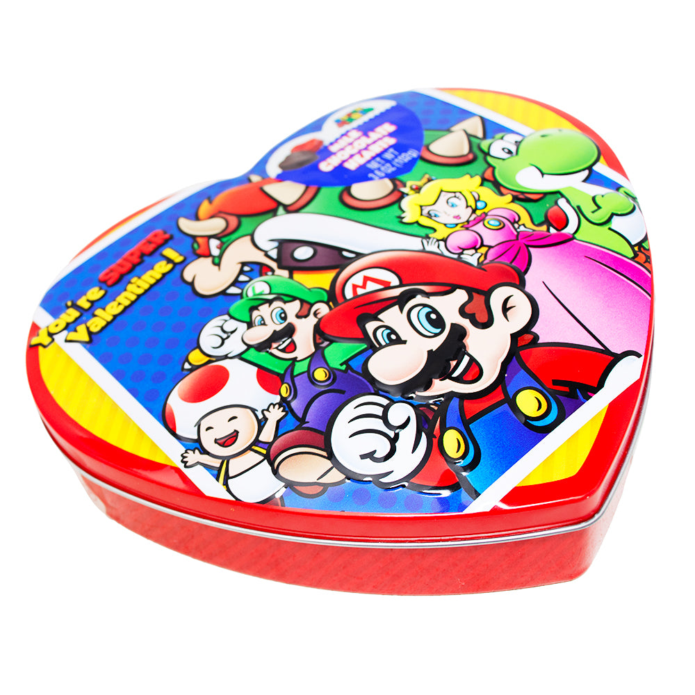 Super Mario Heart Tin w/ Milk Chocolate - 3.6oz | Valentines Treats ...