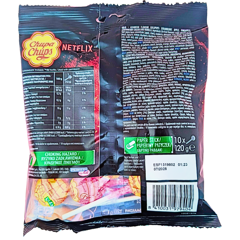 Chupa Chups Stranger Things 5 Flavours - 120g | Candy Funhouse – Candy ...