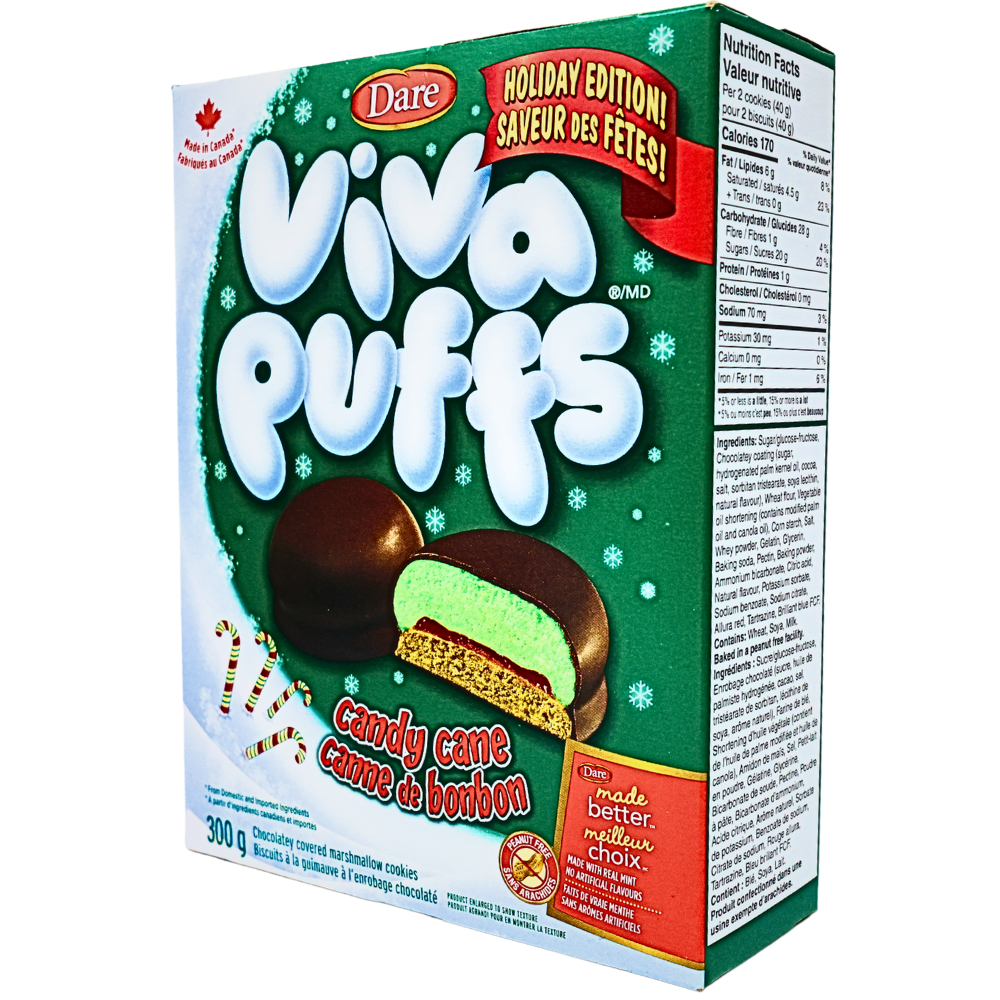 Dare Viva Puffs Candy Cane Cookies - 300g | Candy Funhouse – Candy ...