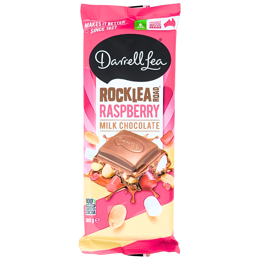 Darrell Lea Raspberry Rocklea Road Block (Australia) - 180g | Candy ...