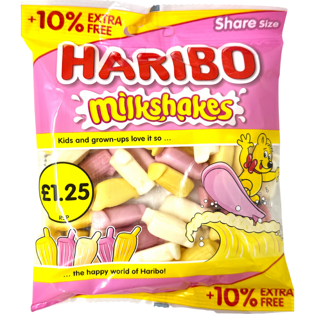 Haribo Milkshakes UK - 140g | Candy Funhouse – Candy Funhouse CA