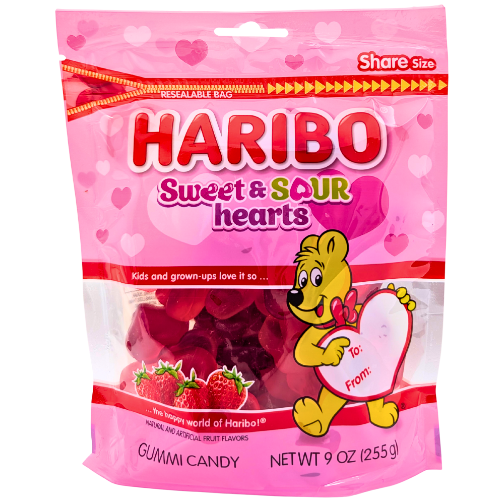 Haribo Sweet and Sour Hearts - 9oz | Candy Funhouse – Candy Funhouse CA