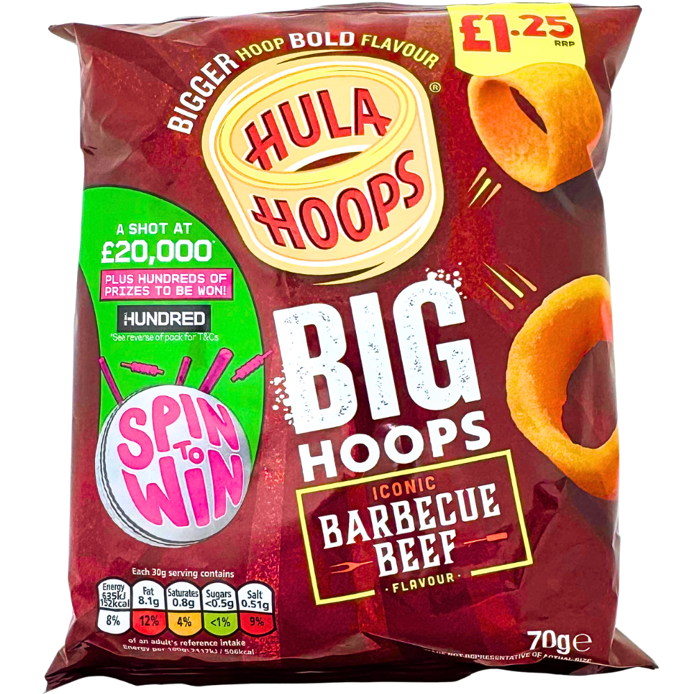Hula Hoops Big Hoops BBQ Beef (UK) - 70g | Candy Funhouse – Candy ...
