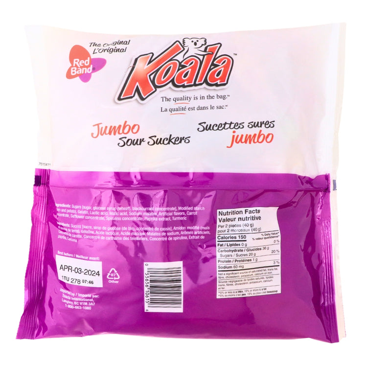 Koala Red Band Jumbo Sour Suckers Gummy Candy-1 kg – Candy Funhouse CA