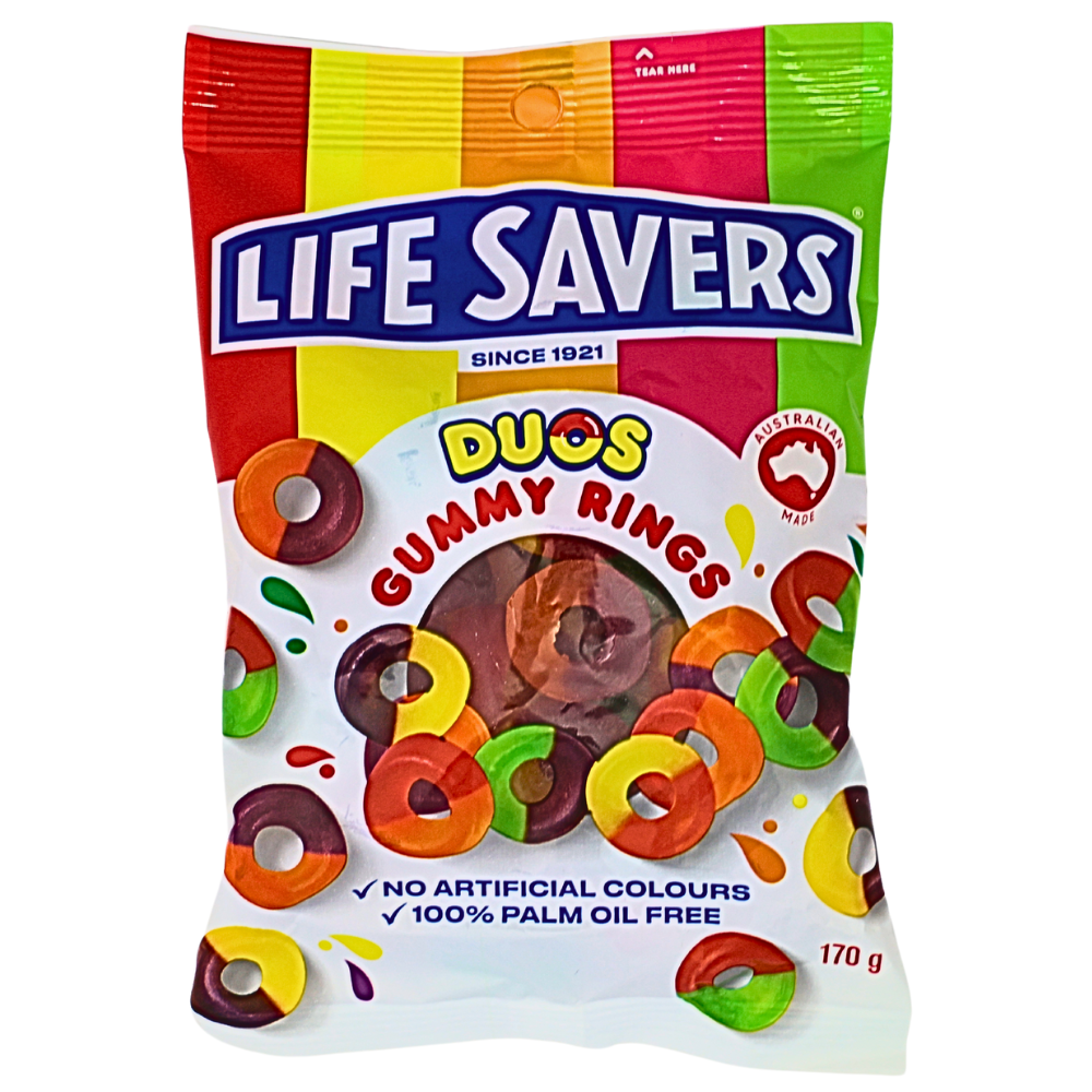 Lifesavers Duos Gummy Rings (Aus) - 170g | Candy Funhouse – Candy ...