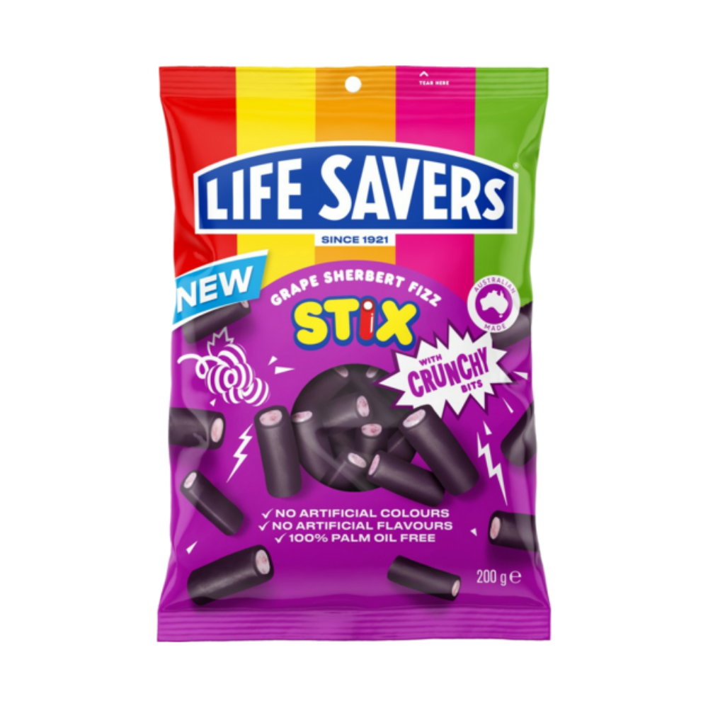 Lifesavers Stix Grape Sherbert Fizz (Australia) | Candy Funhouse ...