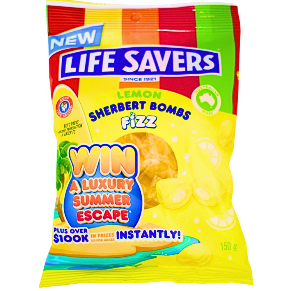 Lifesavers Lemon Sherbert Bombs Fizz (Aus) - 150g | Candy Funhouse ...