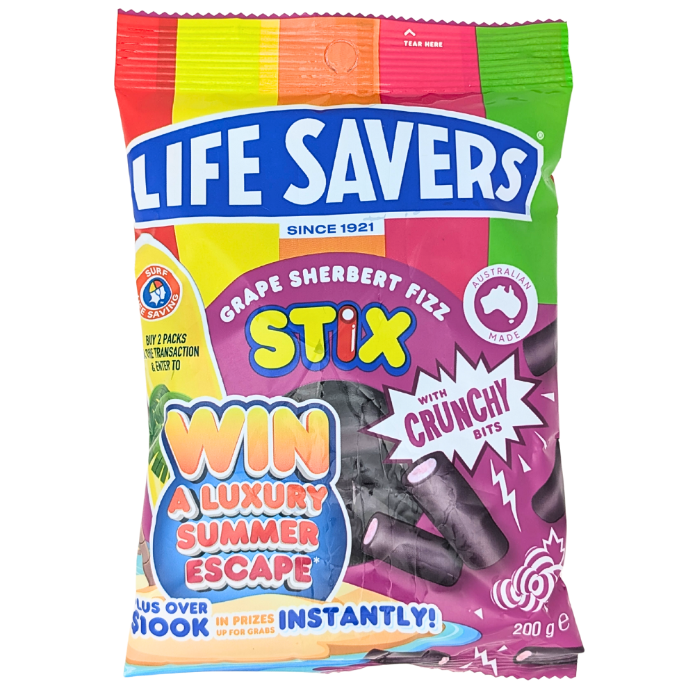 Lifesavers Stix Grape Sherbert Fizz (Australia) | Candy Funhouse ...