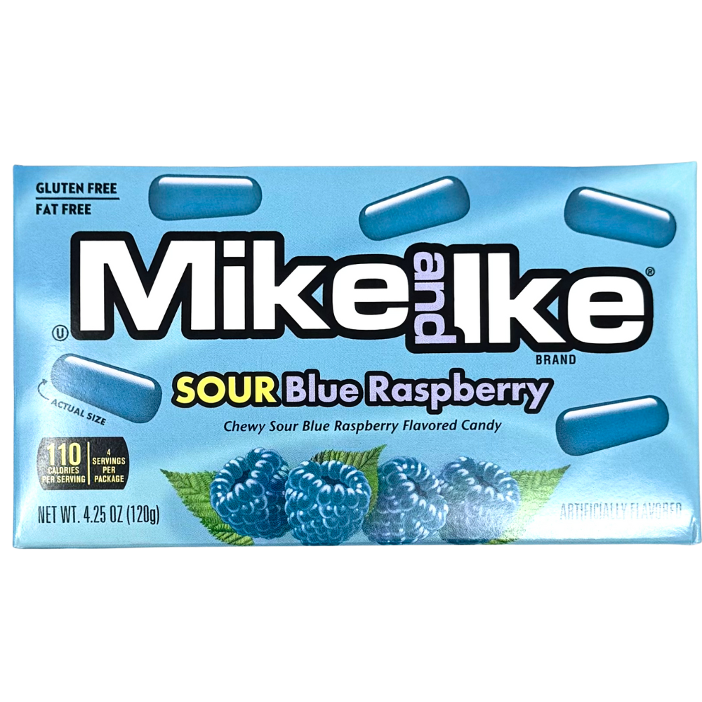 MIke and Ike Sour Blue Raspberry Theater Box - 4.25oz | Candy Funhouse ...