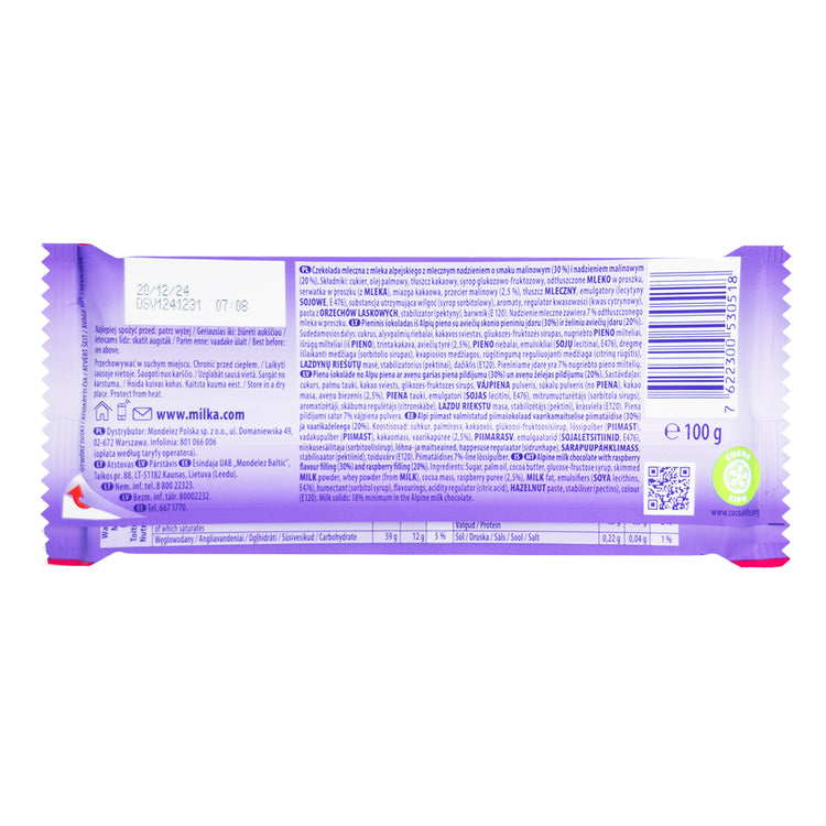 Milka Raspberry Creme Chocolate Bar-Alpine Milk – Candy Funhouse CA