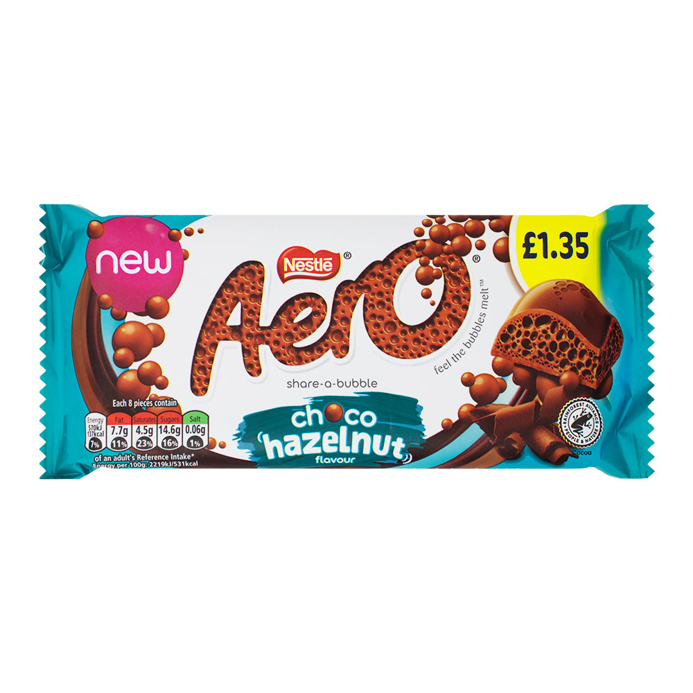 Aero Chocolate Hazelnut Sharing Bar (UK) - 90g | Candy Funhouse – Candy ...