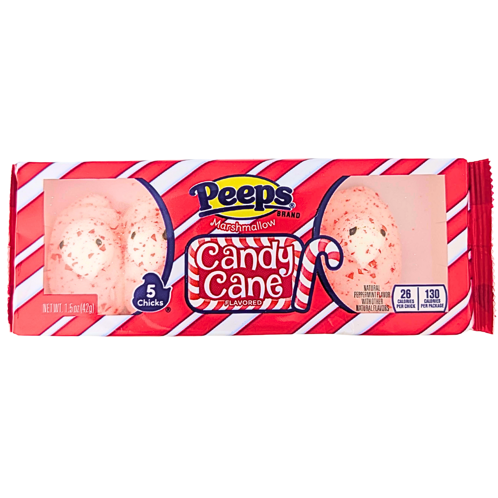 Peeps Candy Cane Marshmallow Chicks - 1.5oz | Candy Funhouse – Candy ...