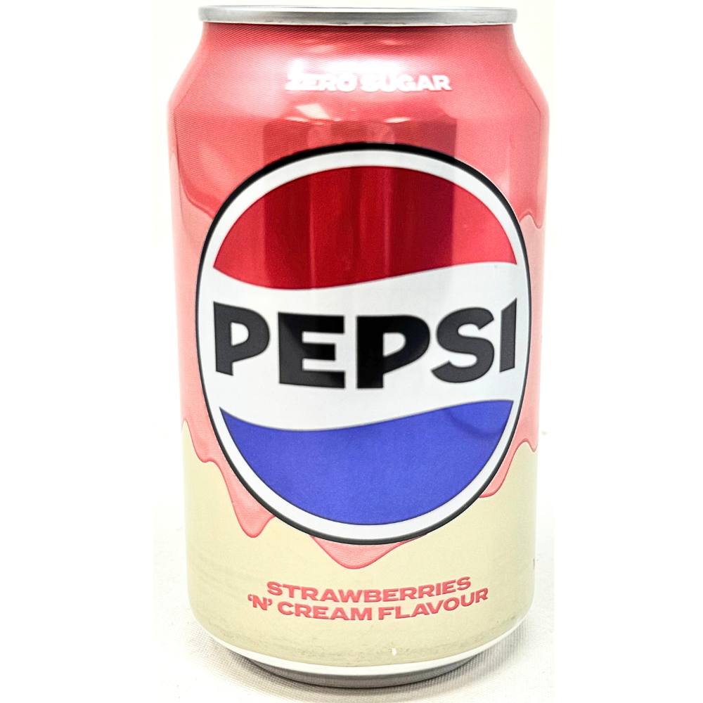 Pepsi Strawberries 'N' Cream Zero Sugar (UK) - 330mL | Candy Funhouse ...