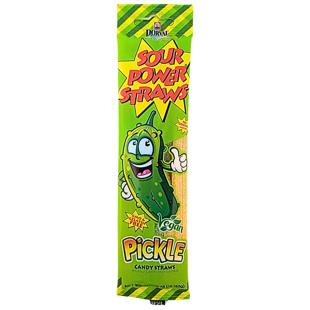 Sour Power Straws Pickle - 1.75oz | Candy Funhouse – Candy Funhouse CA