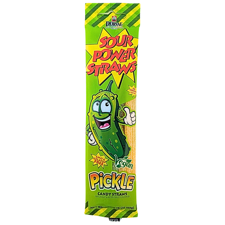 Sour Power Straws Pickle - 1.75oz | Candy Funhouse – Candy Funhouse CA