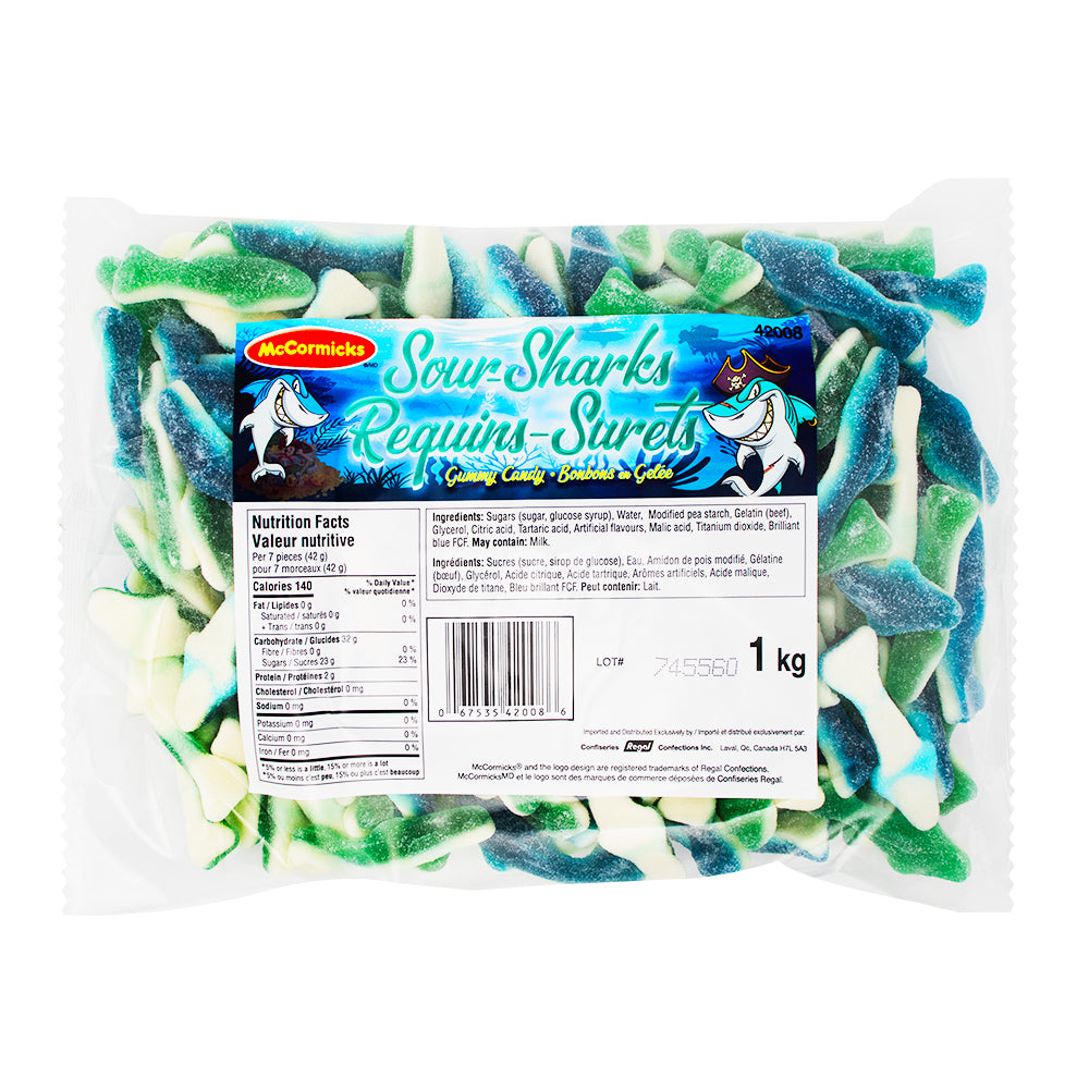 McCormicks Sour Sharks Gummy Candy - 1kg | Candy Funhouse – Candy ...