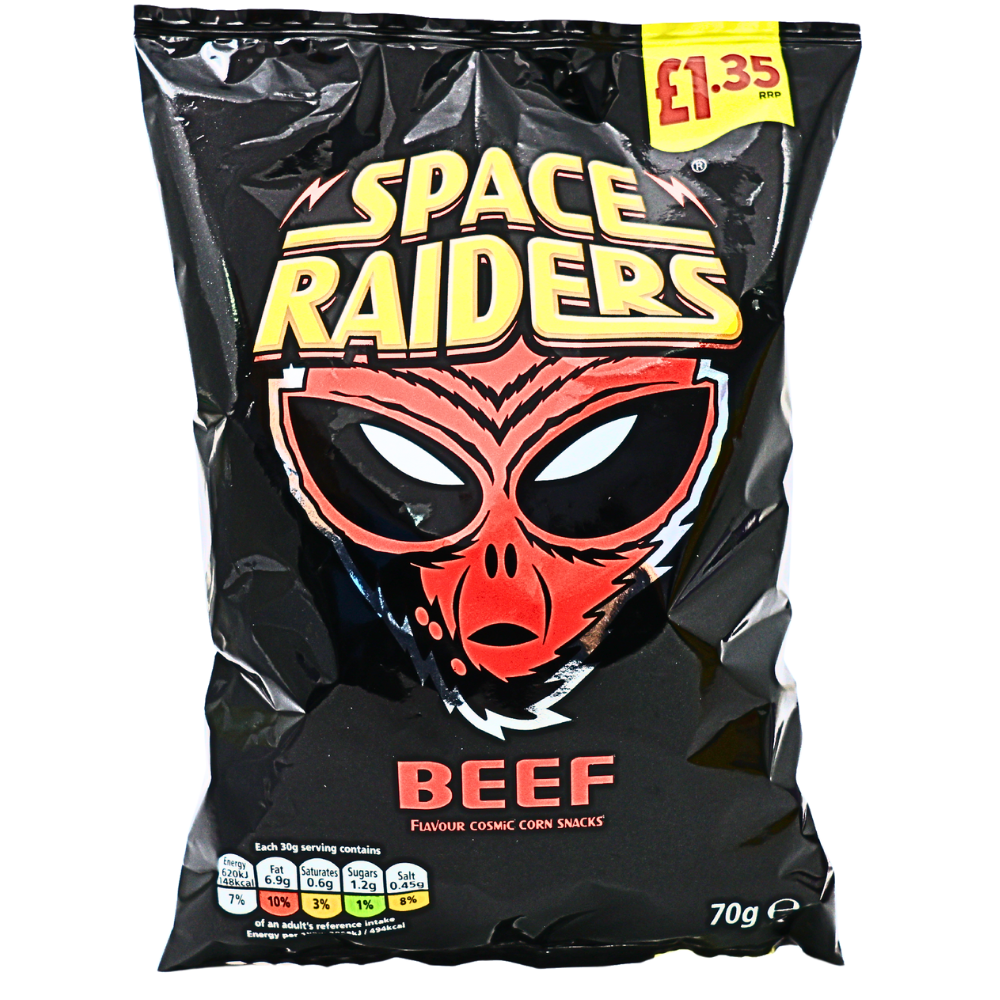 Space Raiders Beef Corn Chips (UK) - 70g | Candy Funhouse – Candy ...
