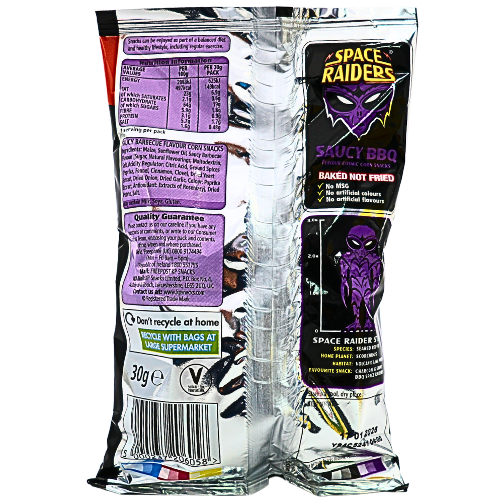 Space Raiders Saucy BBQ Corn Chips (UK) - 30g | Candy Funhouse – Candy ...