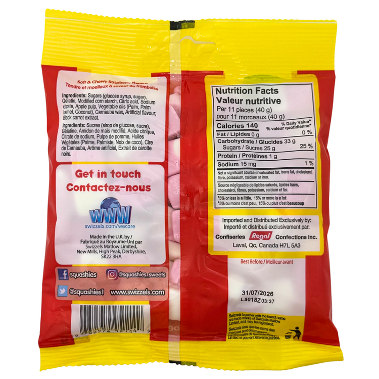 Swizzels Squashies Original Raspberry | British Candy – Candy Funhouse CA