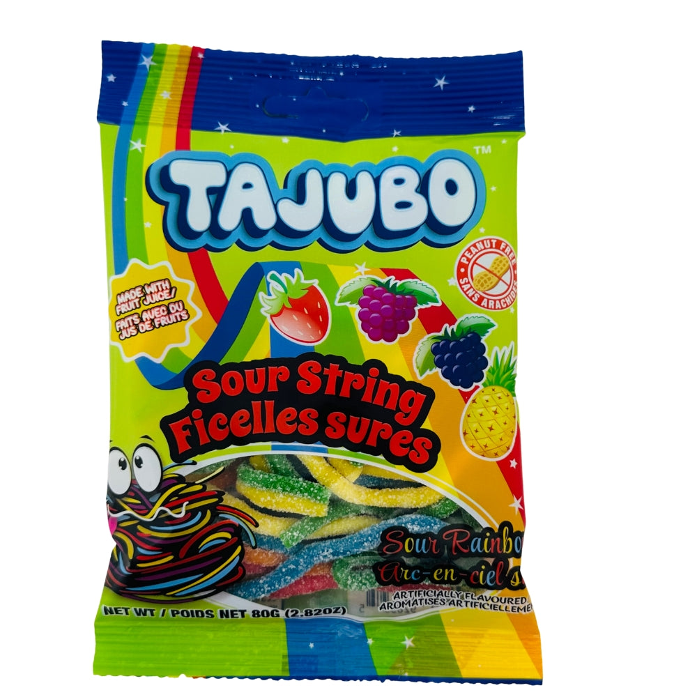 Tajubo Sour String Rainbow Candy - 80g | Candy Funhouse – Candy Funhouse CA