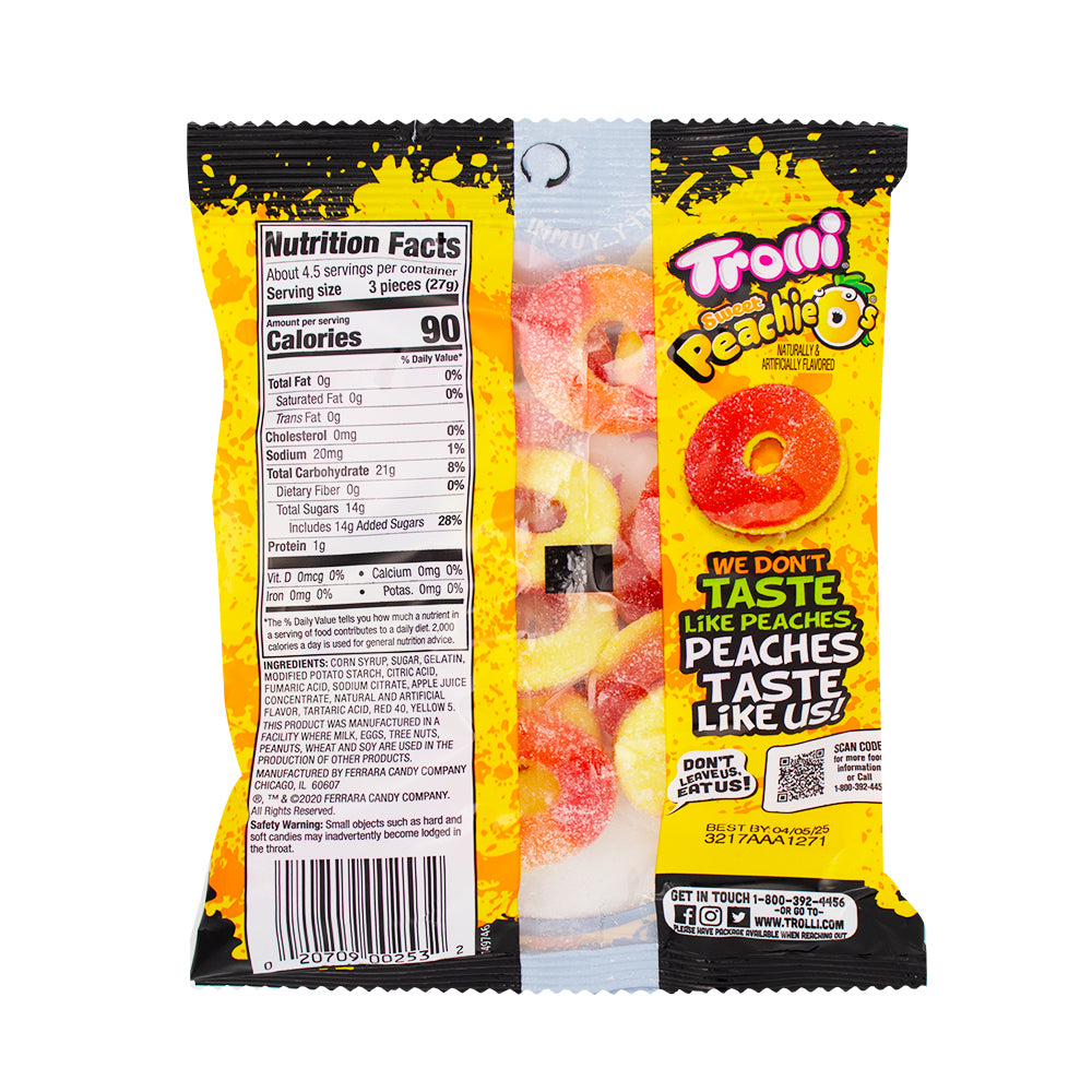 Trolli Peachie O’s Gummy Candy | Sour Candy – Candy Funhouse CA