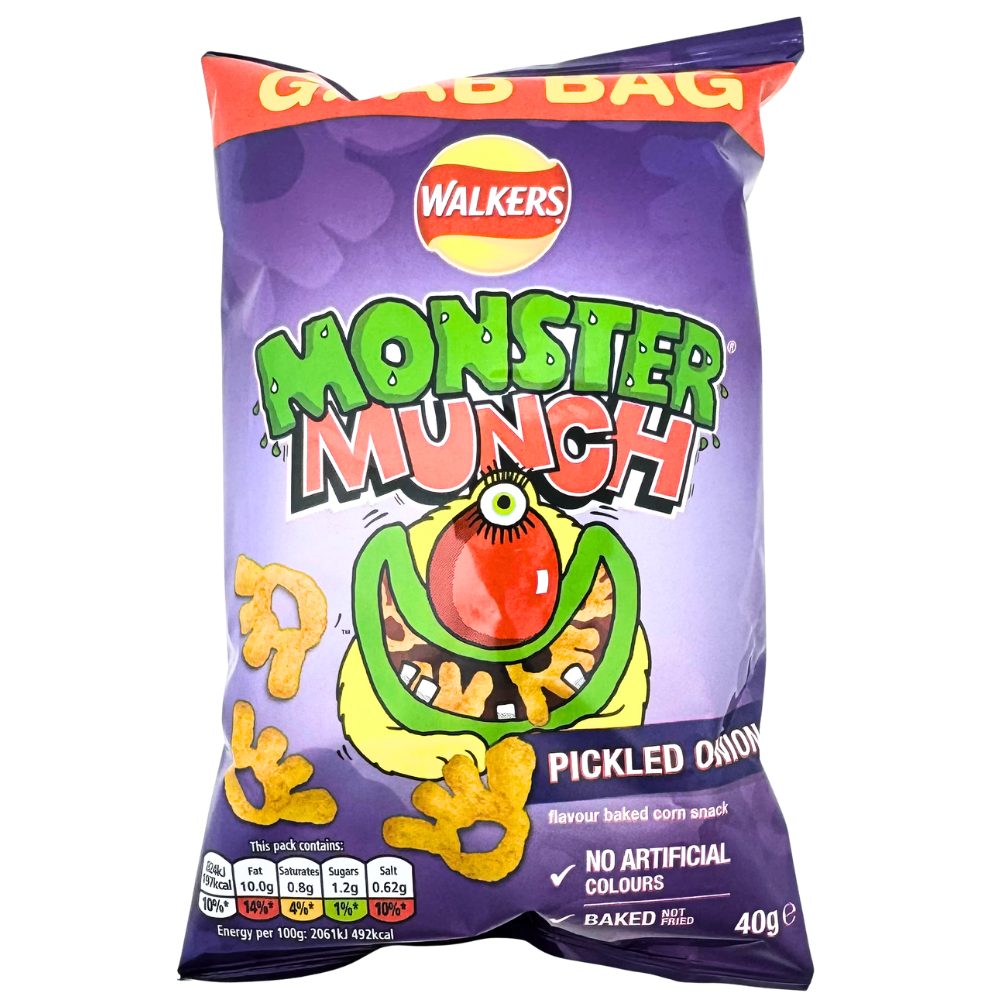 Walkers Monster Munch Pickled Onion (UK) - 40gn | Candy Funhouse ...