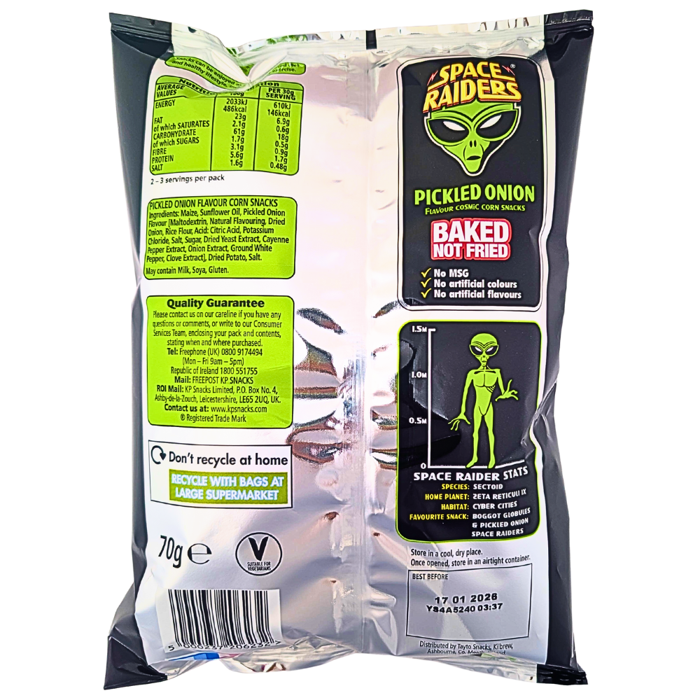 Space Raiders Pickled Onion (UK) - 70g | Candy Funhouse – Candy Funhouse CA