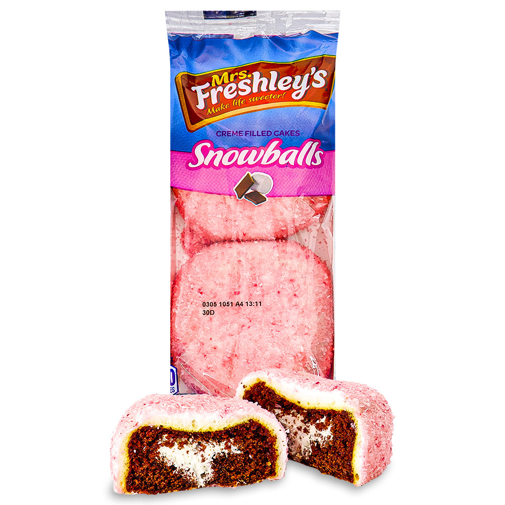 Mrs Freshley's Pink Snowballs Creme Filled Cakes-Twin Pack – Candy ...