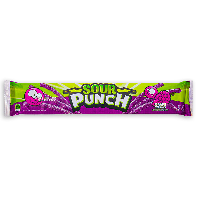 Sour Punch Grape Straws - 2oz | Candy Funhouse – Candy Funhouse CA