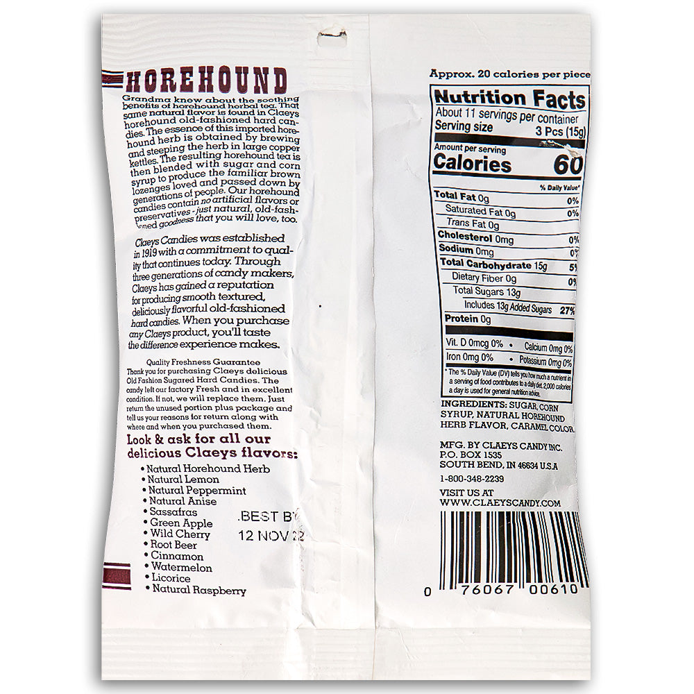 Claeys Horehound Candy with 100% Natural Herbal Flavour – Candy Funhouse CA