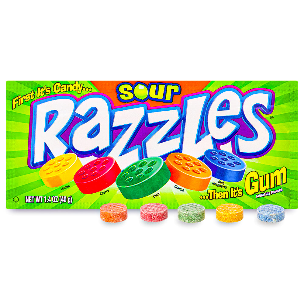 Razzles Sour Candy-First it's candy... then it's gum! – Candy Funhouse CA