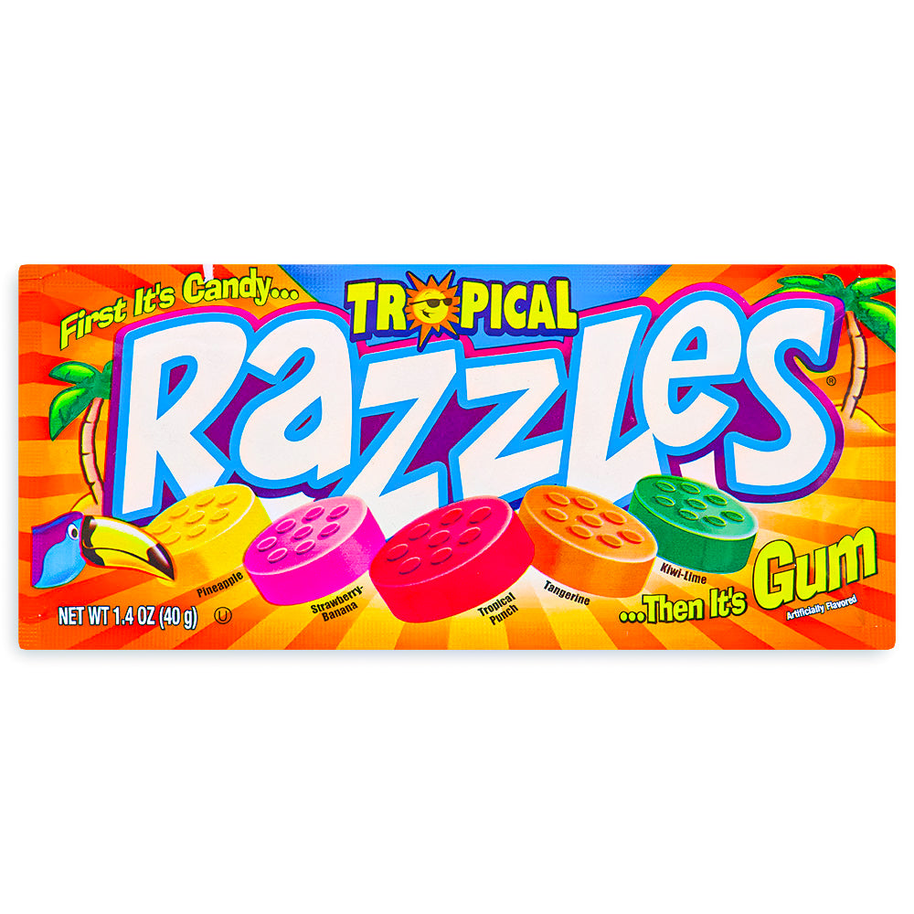 Razzles Tropical Candy | First it's Candy-Then it's Gum – Candy Funhouse CA