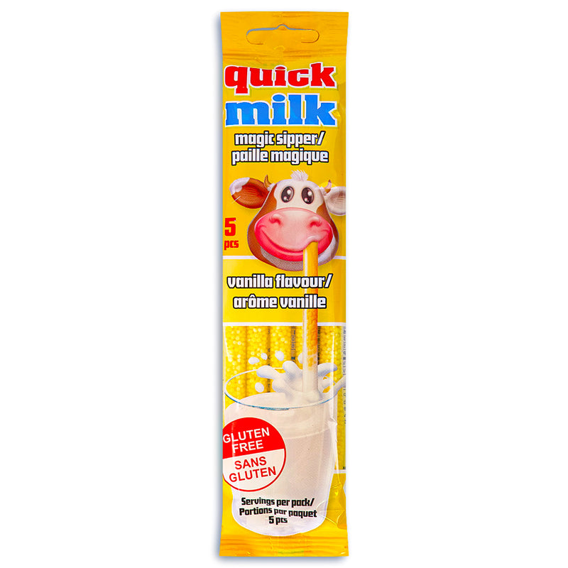 Quick Milk Magic Sipper Vanilla Straws - 36g | Candy Funhouse