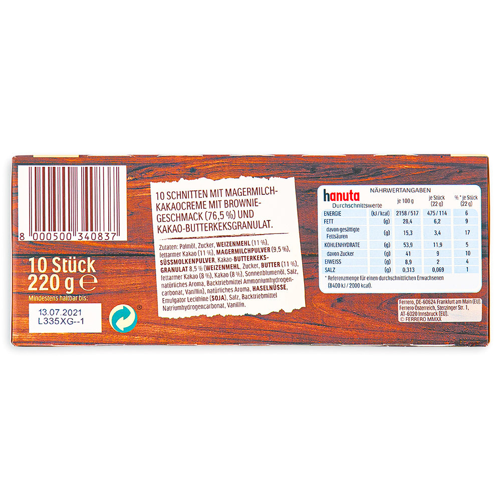 Hanuta Brownie Style 10 Stick 220g | Candyfunhouse.ca – Candy Funhouse CA